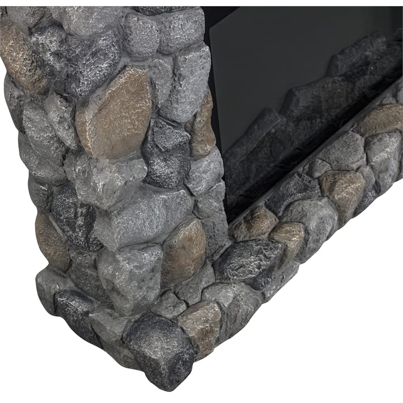 LIVILAND 44 in. Magnesium Oxide Freestanding Electric Fireplace in Gray
