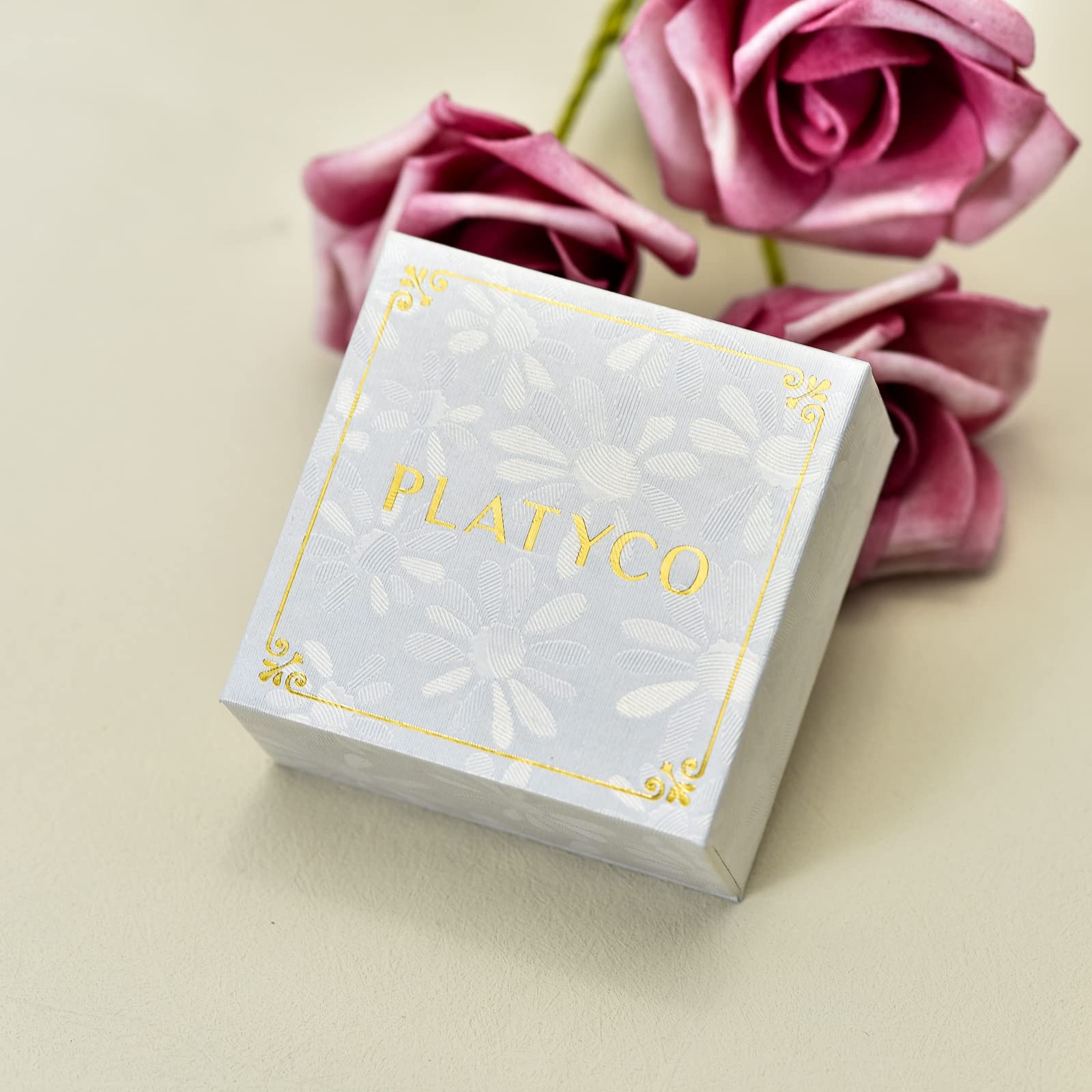 PLATYCO Rose Flower Ring 925 Sterling Silver Dainty Rose Flower Statement Engagement Rings Jewelry Gift for Women, Ring Size 7