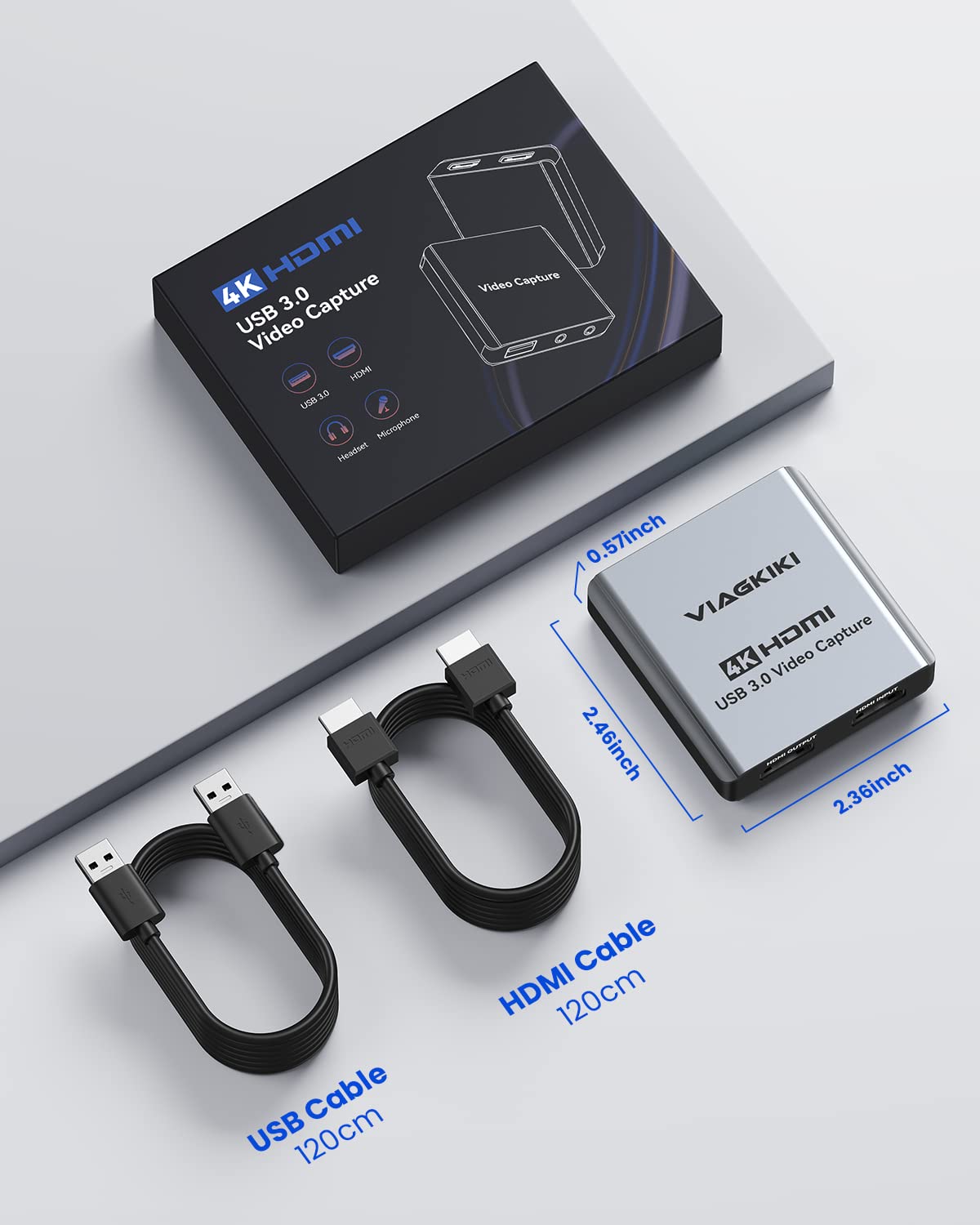 Video Capture Card, Viagkiki 4K HDMI Capture Card,Game Capture Card for Live Streaming/Video Recording/Screen Sharing/Game Playing, Recording Work with PC/PS4/XBOX/Switch/DSLR/OBS