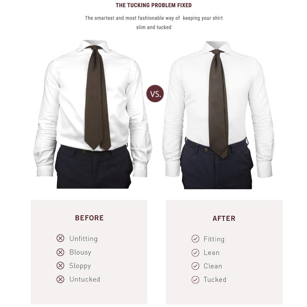 KK & JAY ORIGINAL Premium Stay Tucked Shirt Stays - "Freetown" Striped (Crimson/Navy)