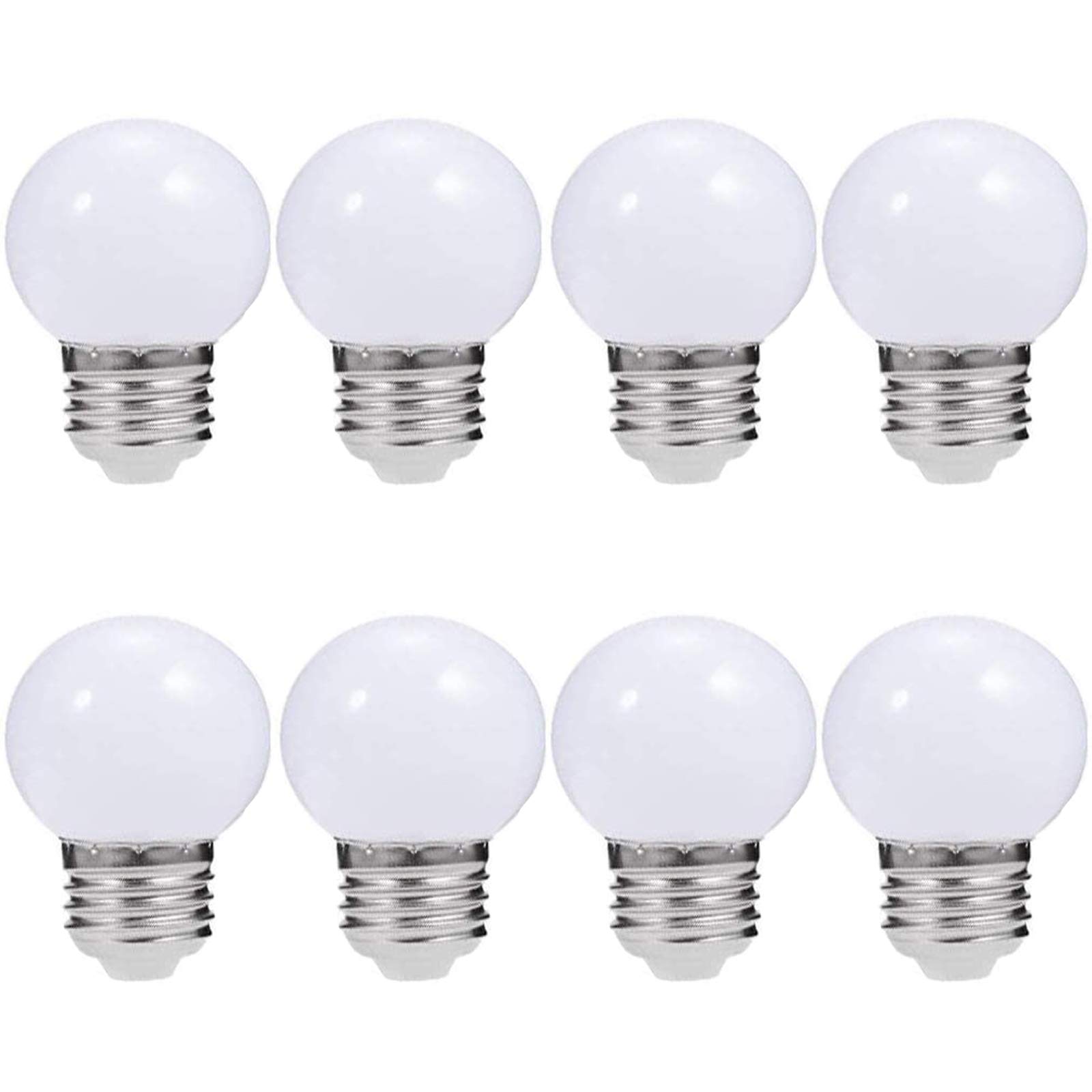 Lxcom Lighting G45 LED Bulb 3W Globe Vanity Light Bulb 30 Watt Replacement 300LM Cool White 6500K LED Light Bulb E26/E27 Base for Makeup Mirror Porch Bedroom Dressing Room,8 Pack