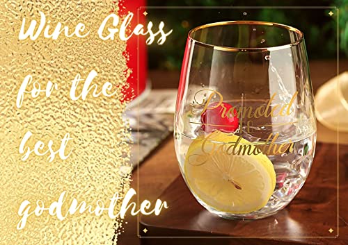 Onebttl Godparent Proposal Gift Set, 17oz Wine Glass & 8.5oz Whiskey Glass Set, Godmother and Godfather Gift, Ideal for Godparent Birthday, Proposal, Baptism
