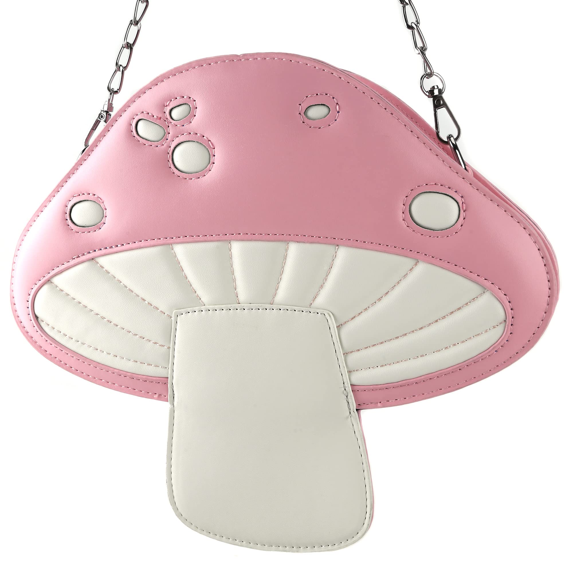 QiMing Mushroom Shoulder Purses,PU Lovely Botany CrossBody Bag for Girl Women(Red)