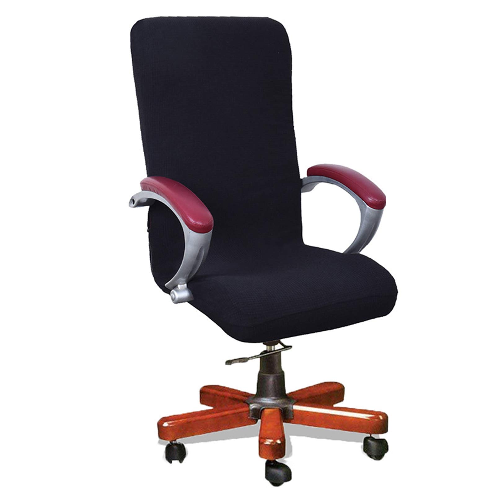 NC HOME Water Repellent Office Chair Slipcover, Removable Washable Anti-dust Universal Chair Covers for High-Back Executive Chair (Medium, Black)