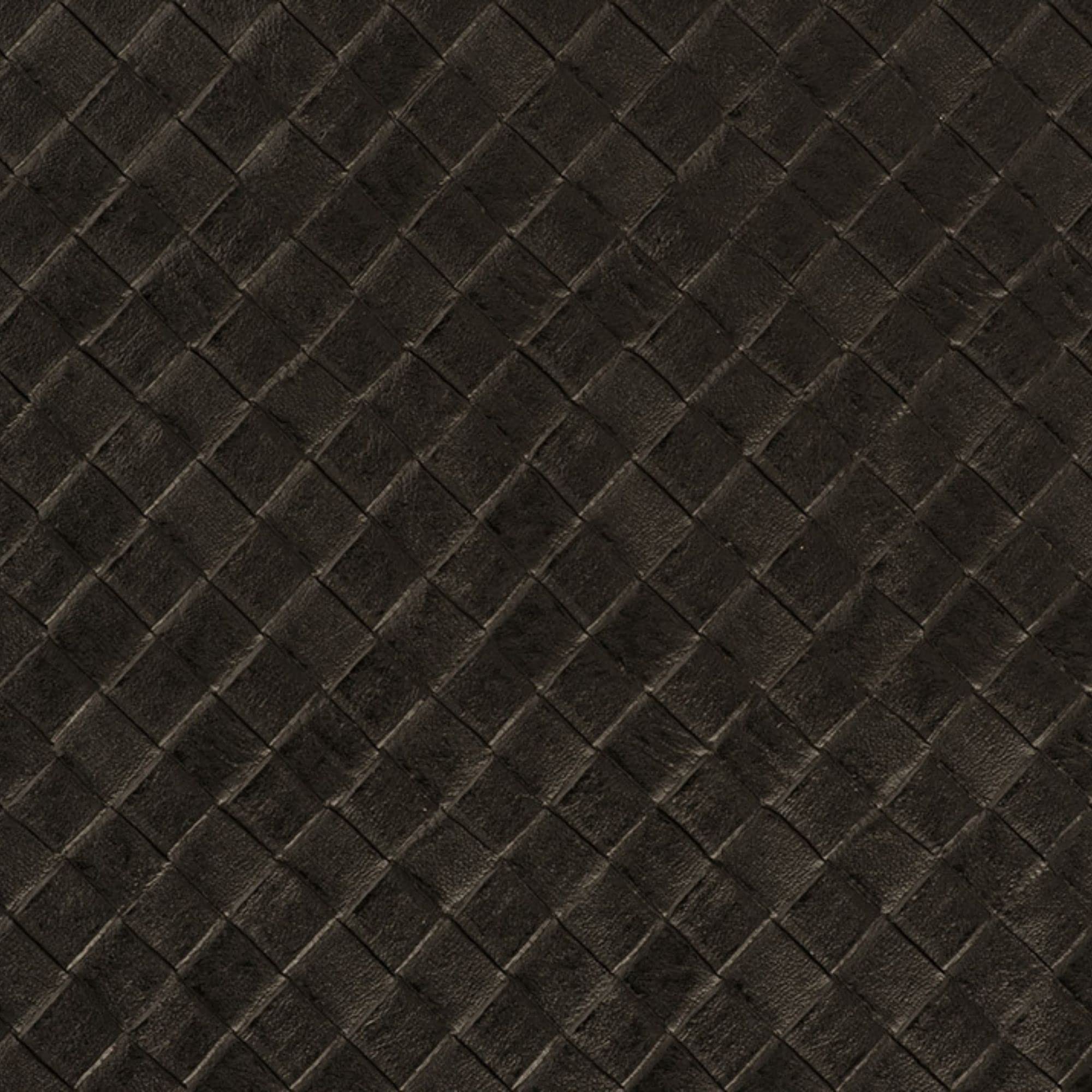 Woven Faux Leather Fabric, Embossed Soft Basketweave Vinyl, Textured Crafts DIY and Upholstery Pleather Sheets - Individual 1 Yard Cut 36"x54" (Black)