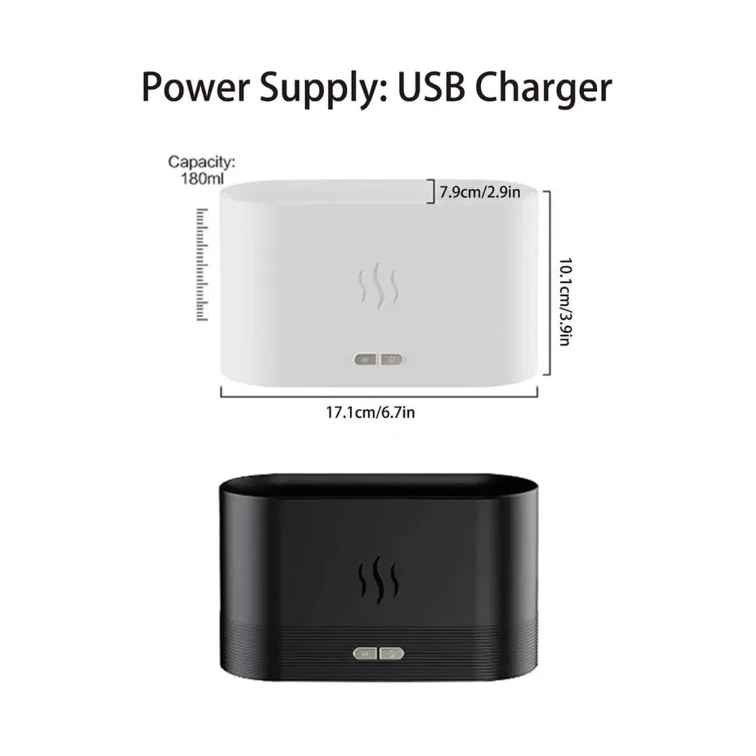 USB Power Portable Desk Humidifier, Simulation Flame Air Humidifier with 7 Colors Lamp, Spring Gifts, Aroma Diffuser for Car& Home, Silent Aromatherapy Diffuser for Bedroom Office Desk Car (White)