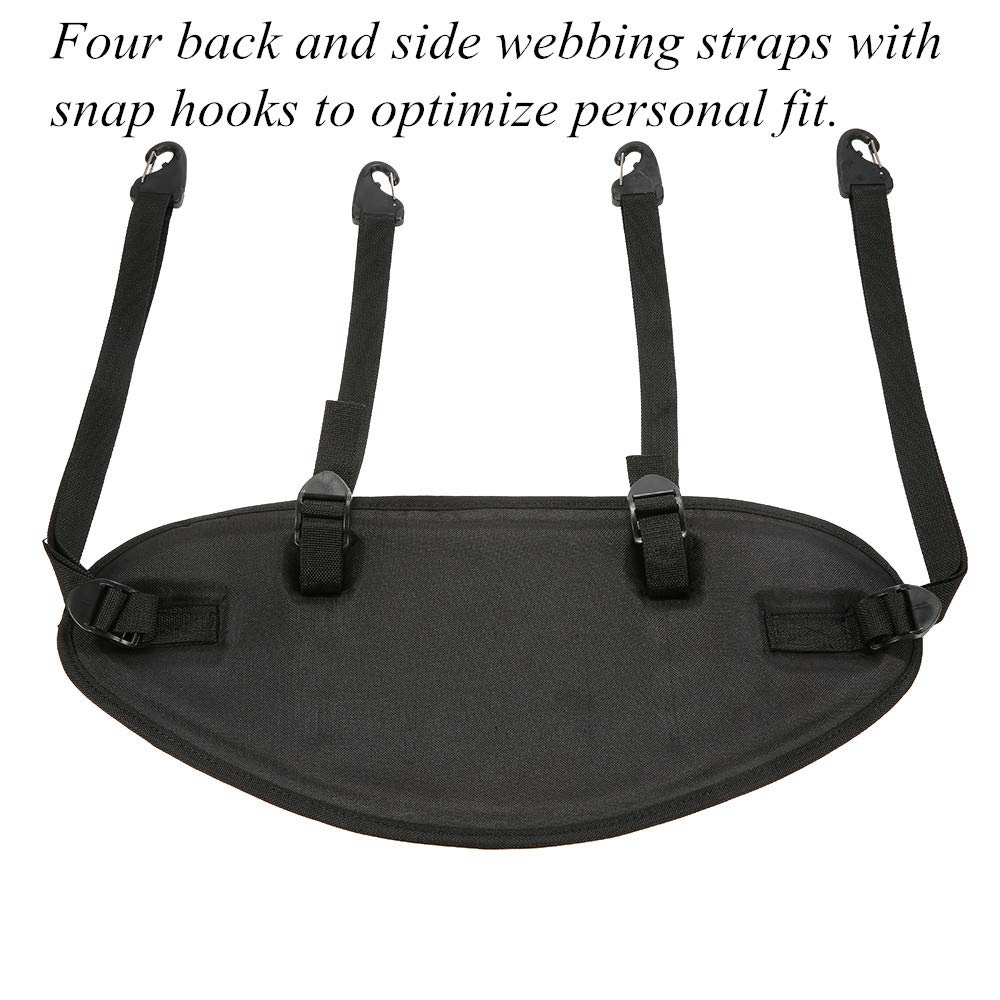 Lixada 1pc Adjustable Kayaking Canoeing Sit On Top Kayak Seat Back Rest Seat Backrest Support Back Pad Band Antiskid Cushiony Black