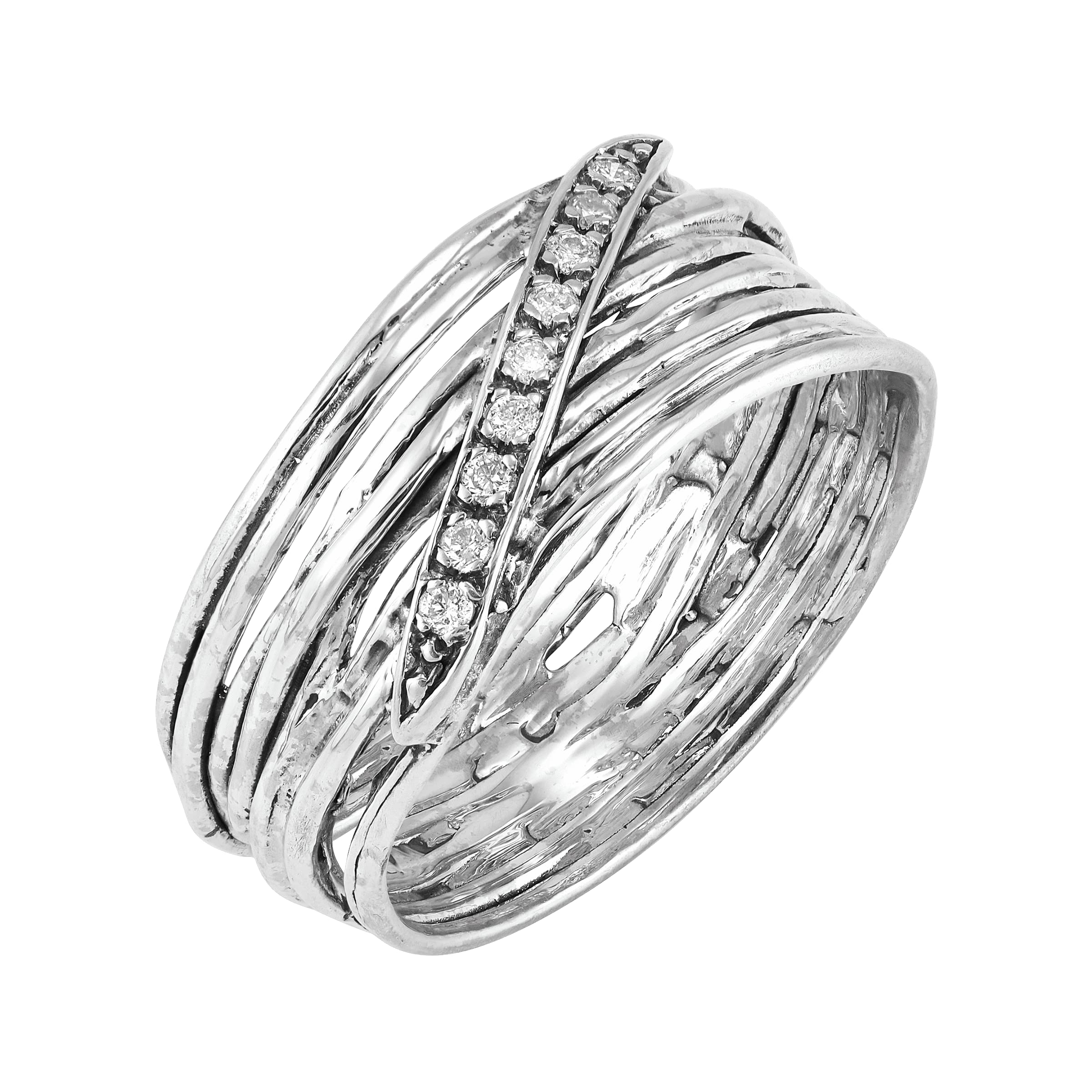 Silpada 'Breath of Fresh Air' Diamond Band Ring in Sterling Silver, Size 9, Size 9