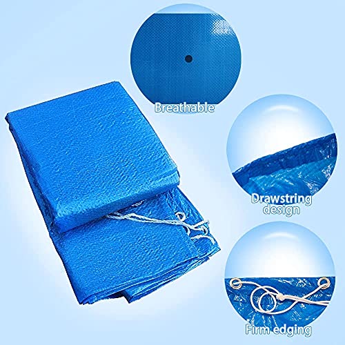 Round Pool Cover, Solar Covers for Above Ground Pools, Dust Pool Cover Protector with Drawstring Design for Round Inflatable Swimming Pools, Hot Tub Dustproof Cover (10FT)