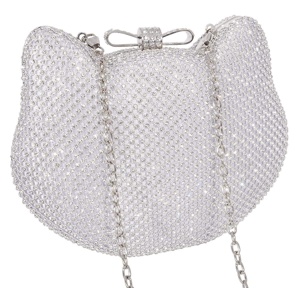 Sumnn Crystal Evening Clutch Woman Evening Bag For Party and wedding (silver)
