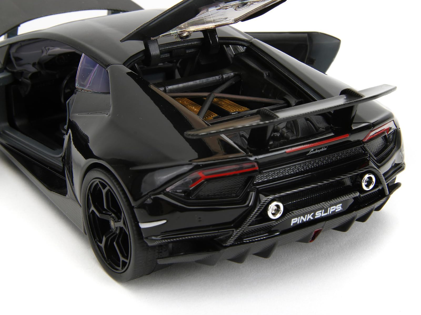 Lambo Huracan Perfomante Gray and Black Gradient with Carbon Hood Pink Slips Series 1/24 Diecast Model Car by Jada 34895