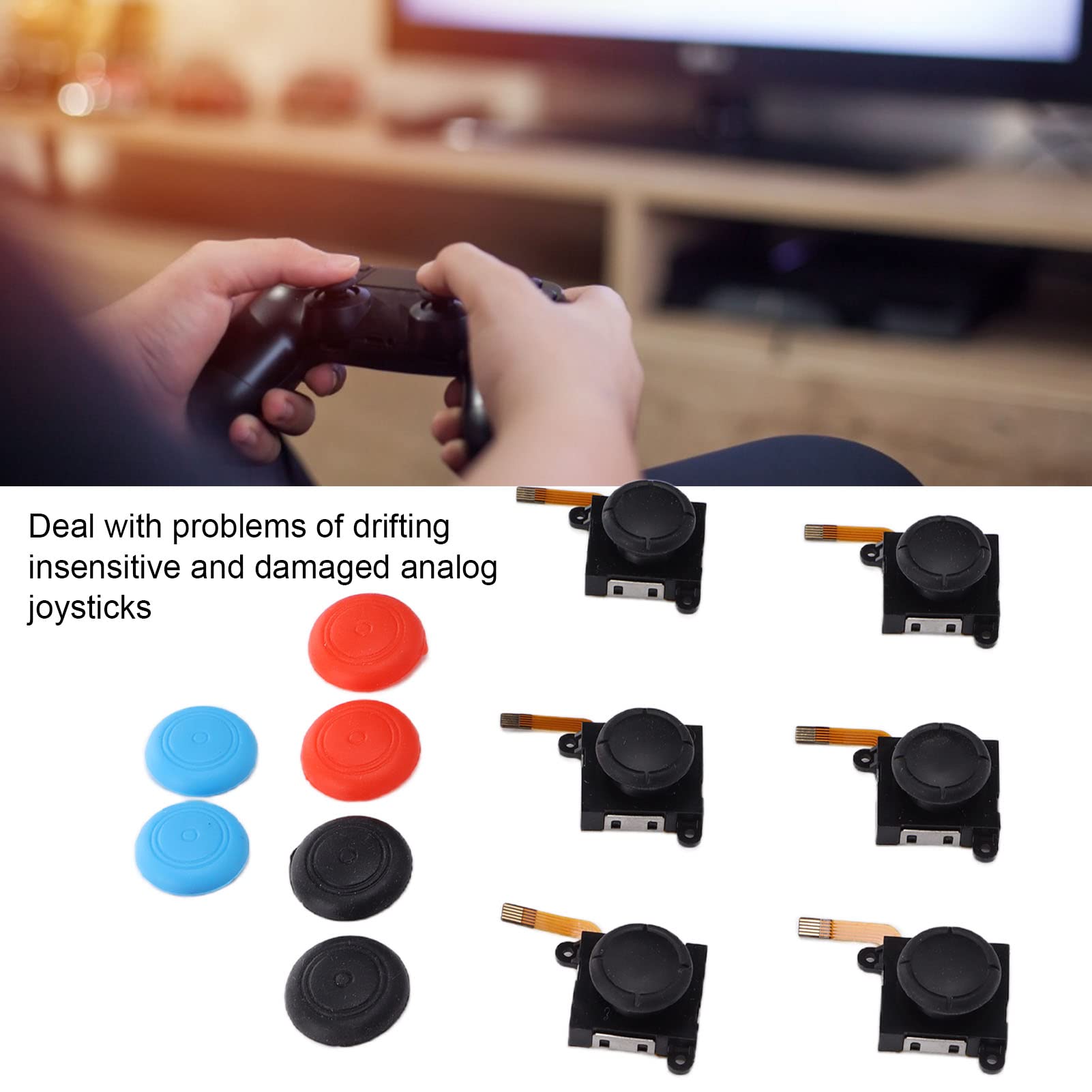 Qionia Replacement Joysticks, Long Service Life Joysticks Rocker Replacement Good Contact Durable for Switch