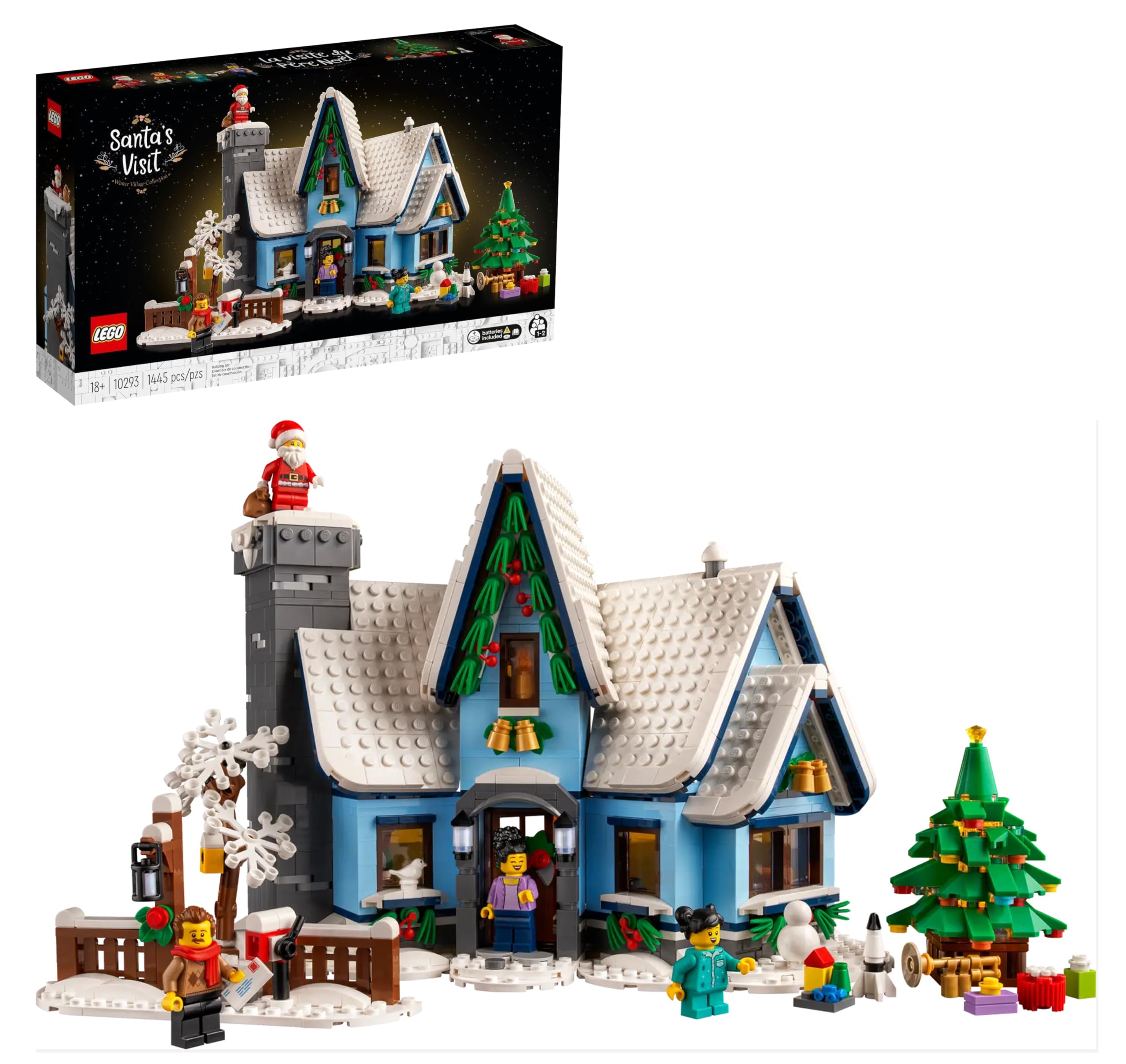 LEGO Icons 10293 Santa's Visit Winter Village Collections (1445 Pieces)