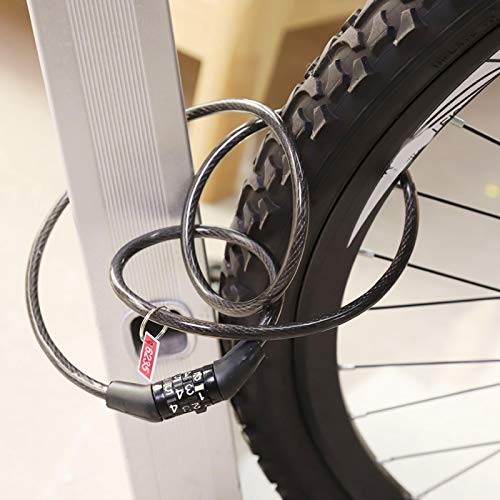 Ranvo Coded Bicycle Lock, Bicycle Cable Lock, Theft Mountain Bicycle Children for Home Bike