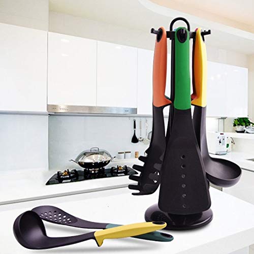 LMMDP 6Pc/Set Nylon Non-Stick Cooking Utensils Heat-Resistant Kitchen Cooking Tools Spoon Egg Separator Spatula Cook Shovel Sets