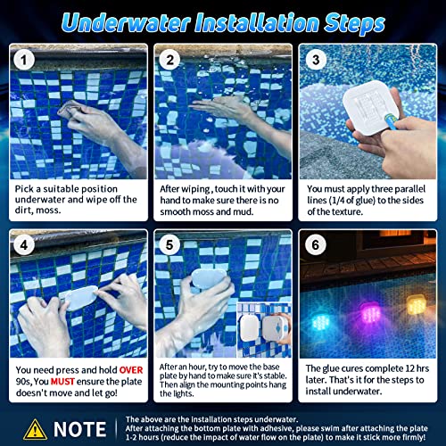 Purheme Rechargeable Submersible Pool Lights with Remote, Waterproof Underwater USB-C Charging Built-in 2600mAh Battery Magnet 16 Color Changing Floating LED Lights Party Decor