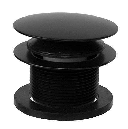 Westbrass 493144H-62 12" & 4" Bath Waste & Overflow Assembly with Tip-Toe Drain Plug and Illusionary Faceplate-SCH. 40 ABS Pipe, 1-Pack, Matte Black