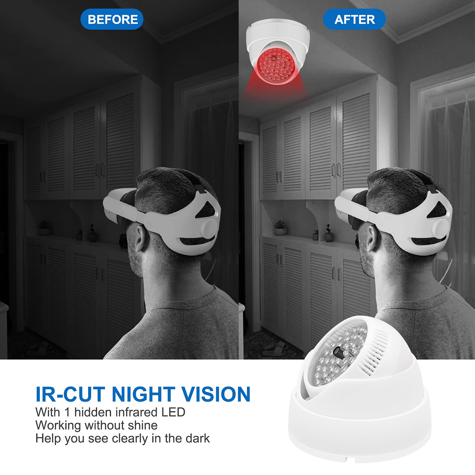 MASiKEN IR Illuminator Infrared Light for Meta Quest, Oculus Quest 2 IR Light Enhance Sensor Tracking Hand and Controllers Sensitivity in Dark, Anti No-Light Disturbance Increase Vision (White)