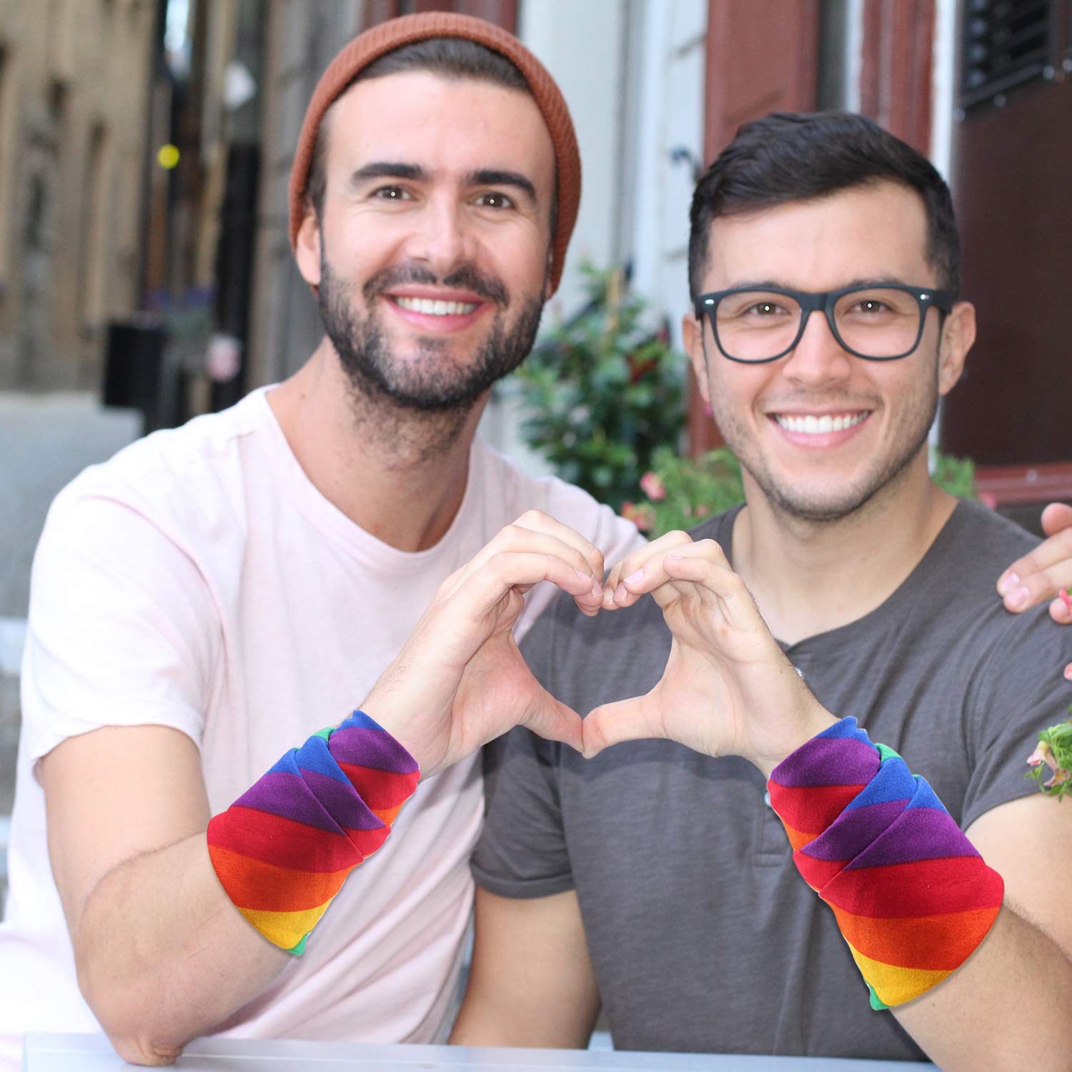 URATOT 6 Pack Gay Pride Headband Pride Rainbow Bandanas Cotton Stripes Rainbow Handkerchiefs, Support LGBT Causes