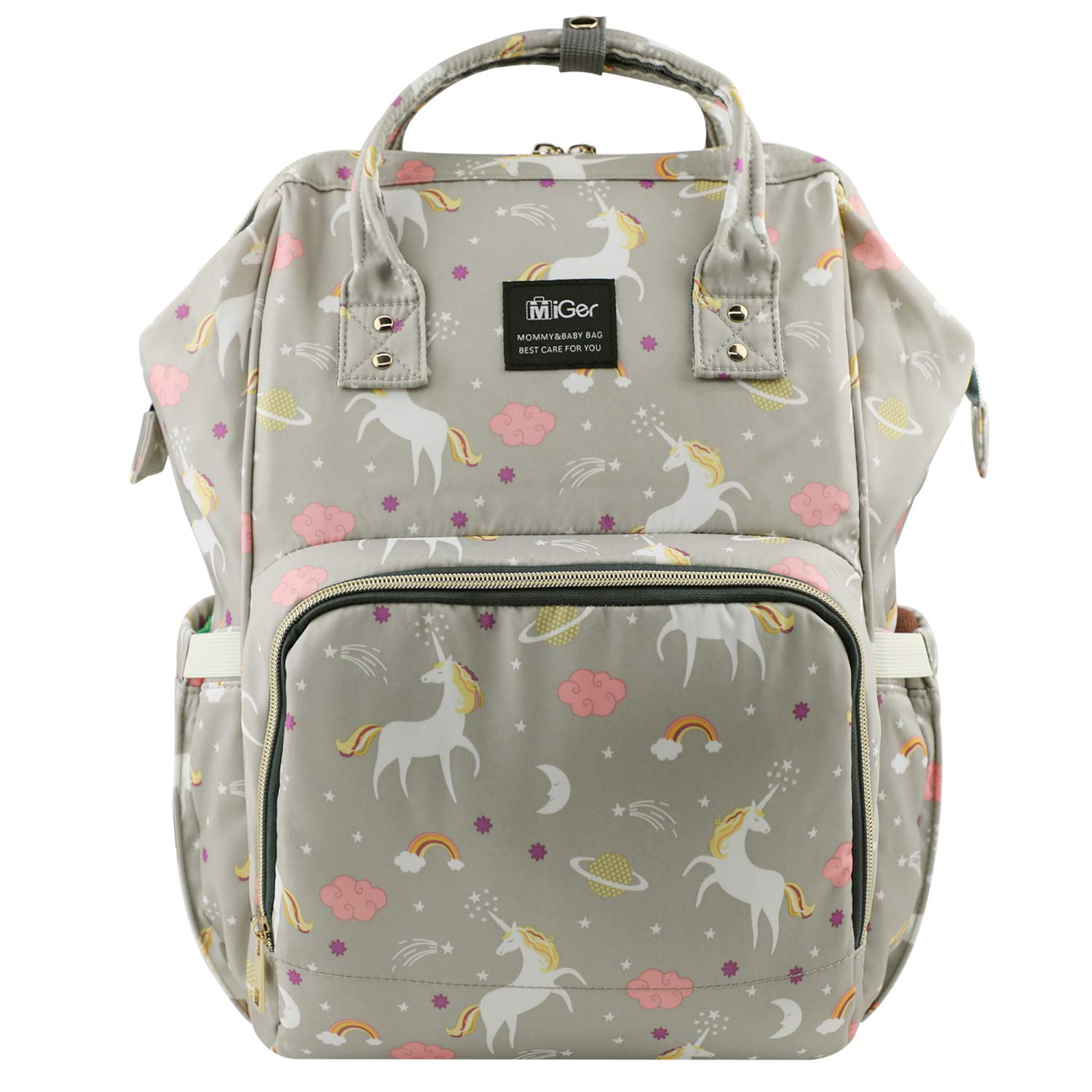 MIGER Diaper Bag Backpack for Girls Boys Multi-Function Unicorn Baby Nappy Bag
