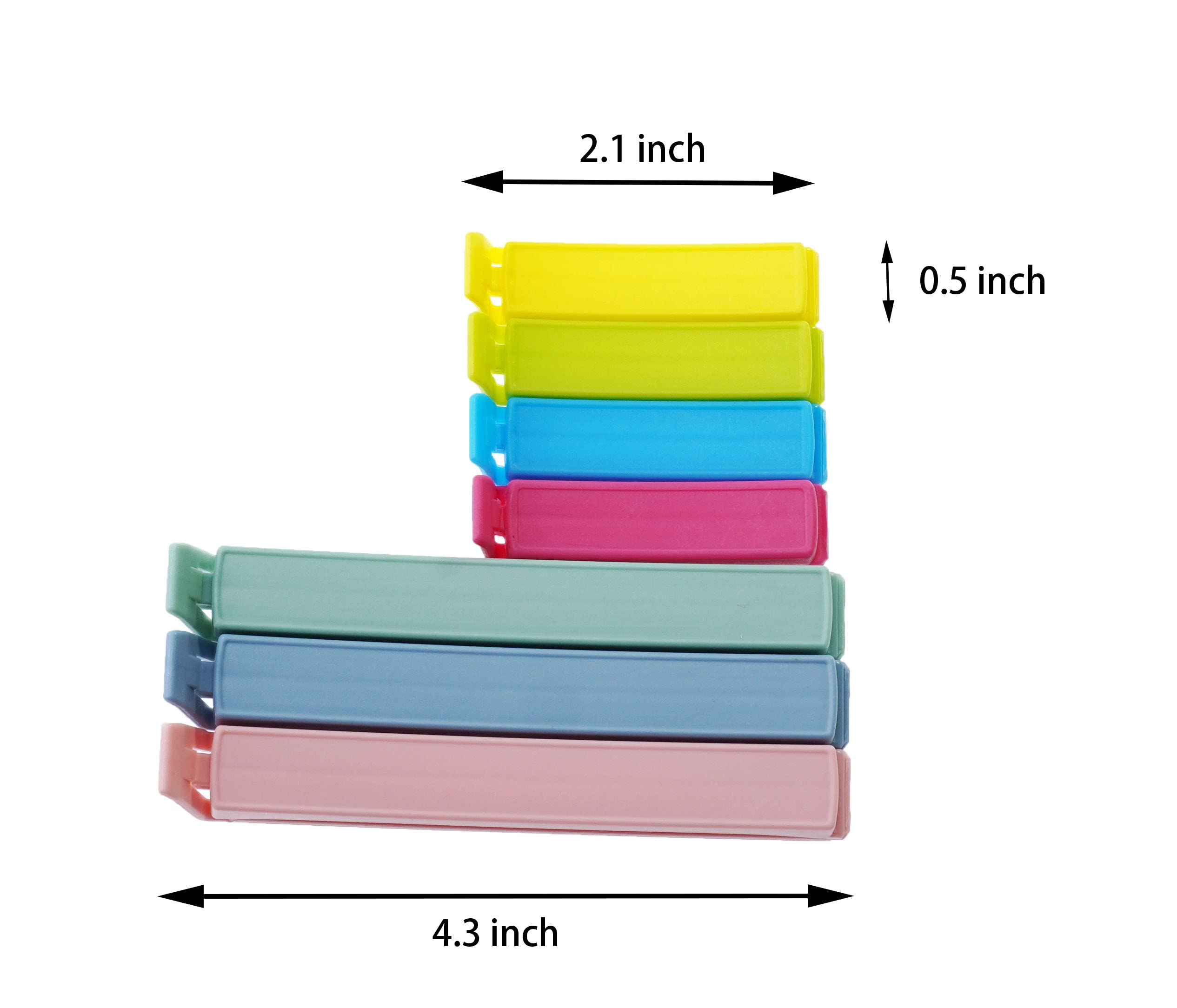 Yarall 30 PCS Plastic Chip Clips for Food Packages, Curved Design Sealing Bag Clips for Food, Kitchen and Home(4.3in x10, 2.1in x20)