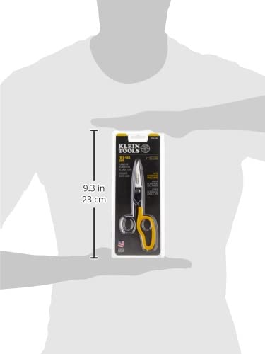 Klein Tools 21010-6-SEN Free-Fall Snip, Scraper, File, Serrated Blades, Made in USA