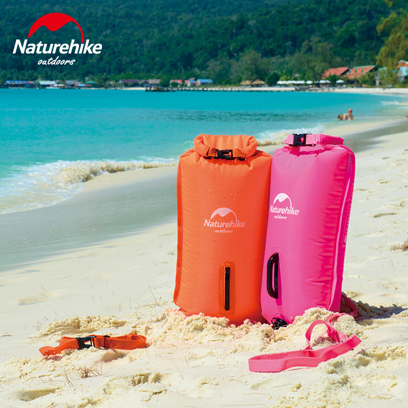 Naturehike Swim Buoy Inflatable Swimming Tow Float Difting Bag Dry Bag Water Sport Storage Bag(Orange)