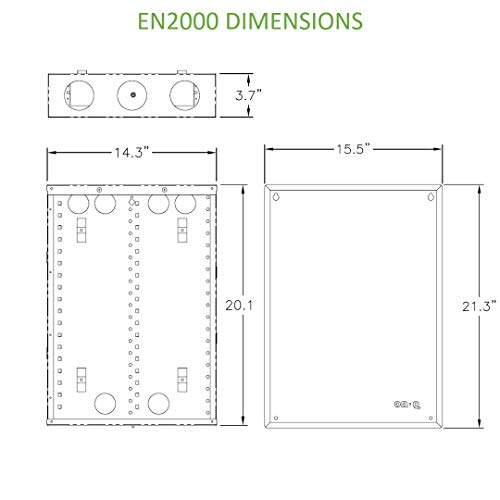 Legrand - OnQ 20 Inch Media Enclosure, 20 Gauge Cable Management Box, Cable Wall Cover with 2.5 Inch Opening for Wires, Recessed Media Box, Glossy White, EN2000, Alloy Steel