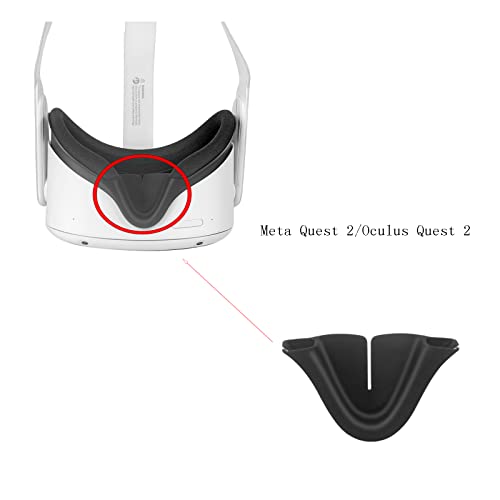 Nose Pad for Oculus Quest 2,Oculus Quest 2 VR Accessories Silicone Cushion Light-Shielding Comfort Protection Nose Pad (Black)