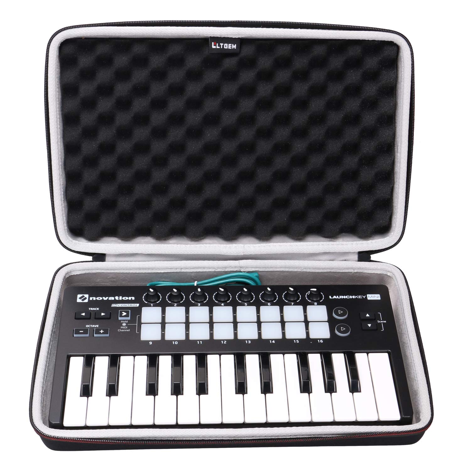 LTGEM EVA Hard Case for Novation Launchkey Mini 25-Note USB Keyboard MK2 Controller - Travel Protective Carrying Storage Bag