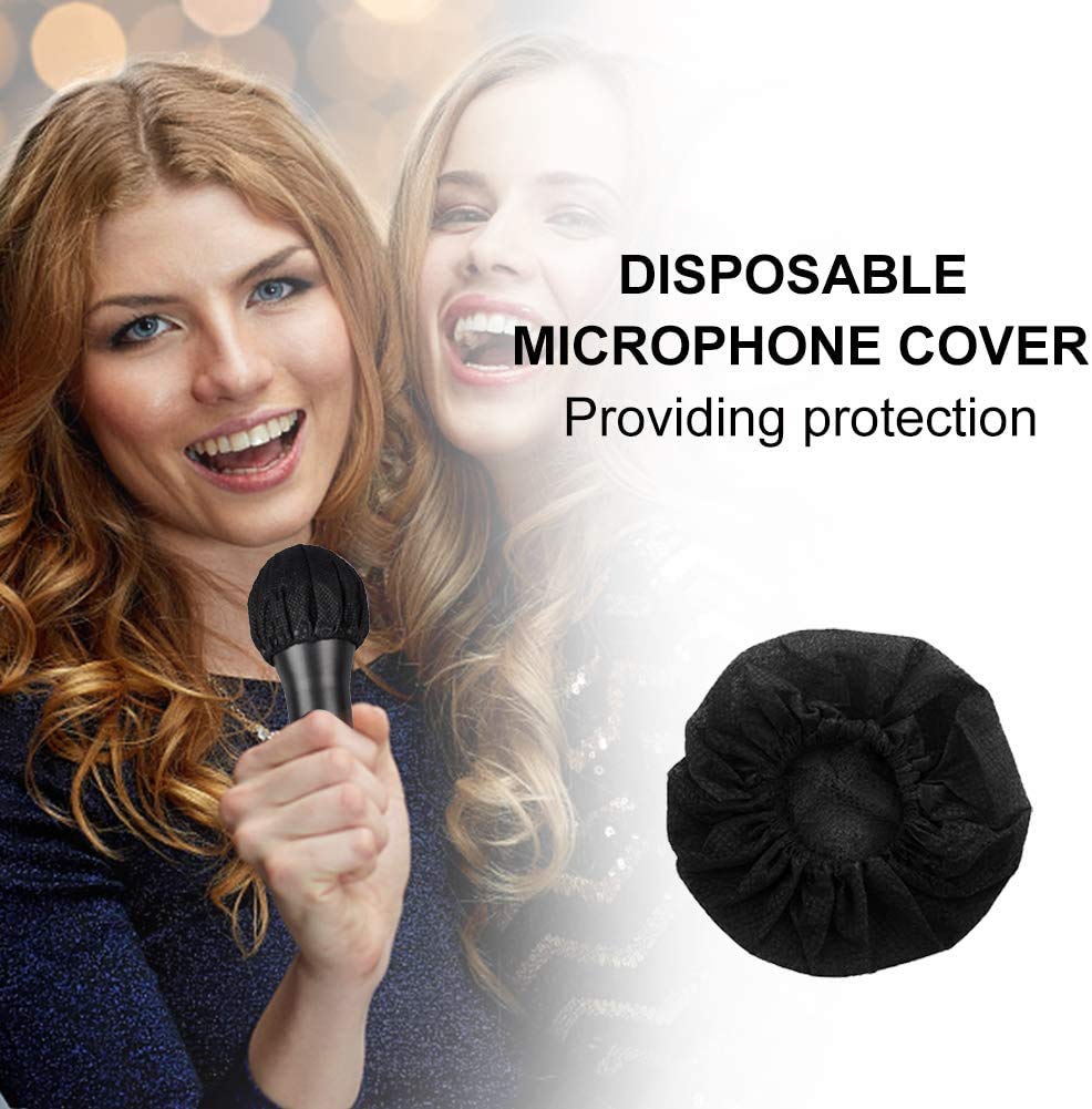 LittlePa 200 Pcs Disposable Microphone, Non-Woven Fabric, USB Connector, for Karaoke, Press Conferences, Recording Rooms