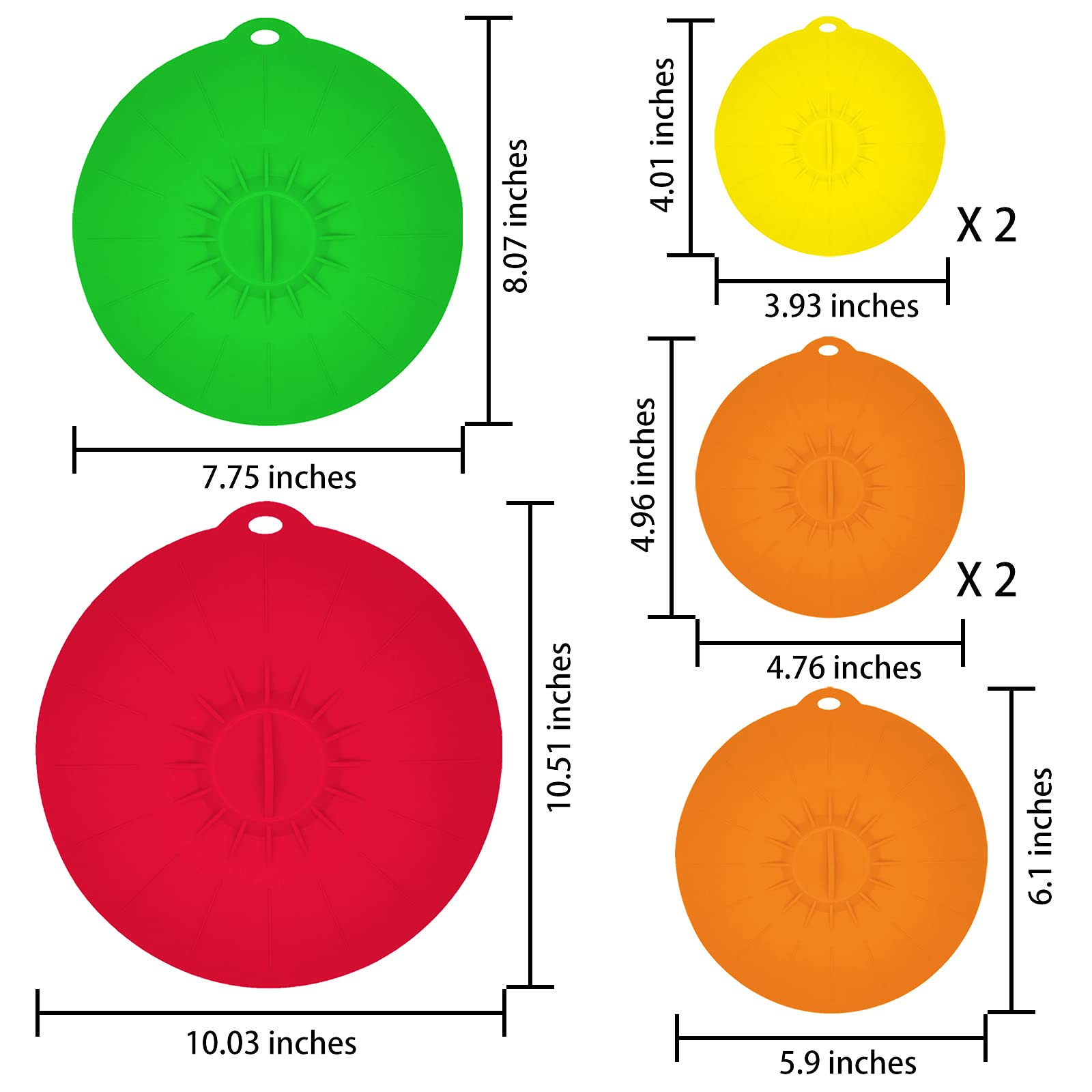 Silicone Lids for Bowls and Food Covers,7 Pack 5 Sizes Silicone Lids,Microwave Cover for Food,Reusable Silicone Bowl Covers,Silicone Lids for Pots and Pans Food Storage Cups Cans