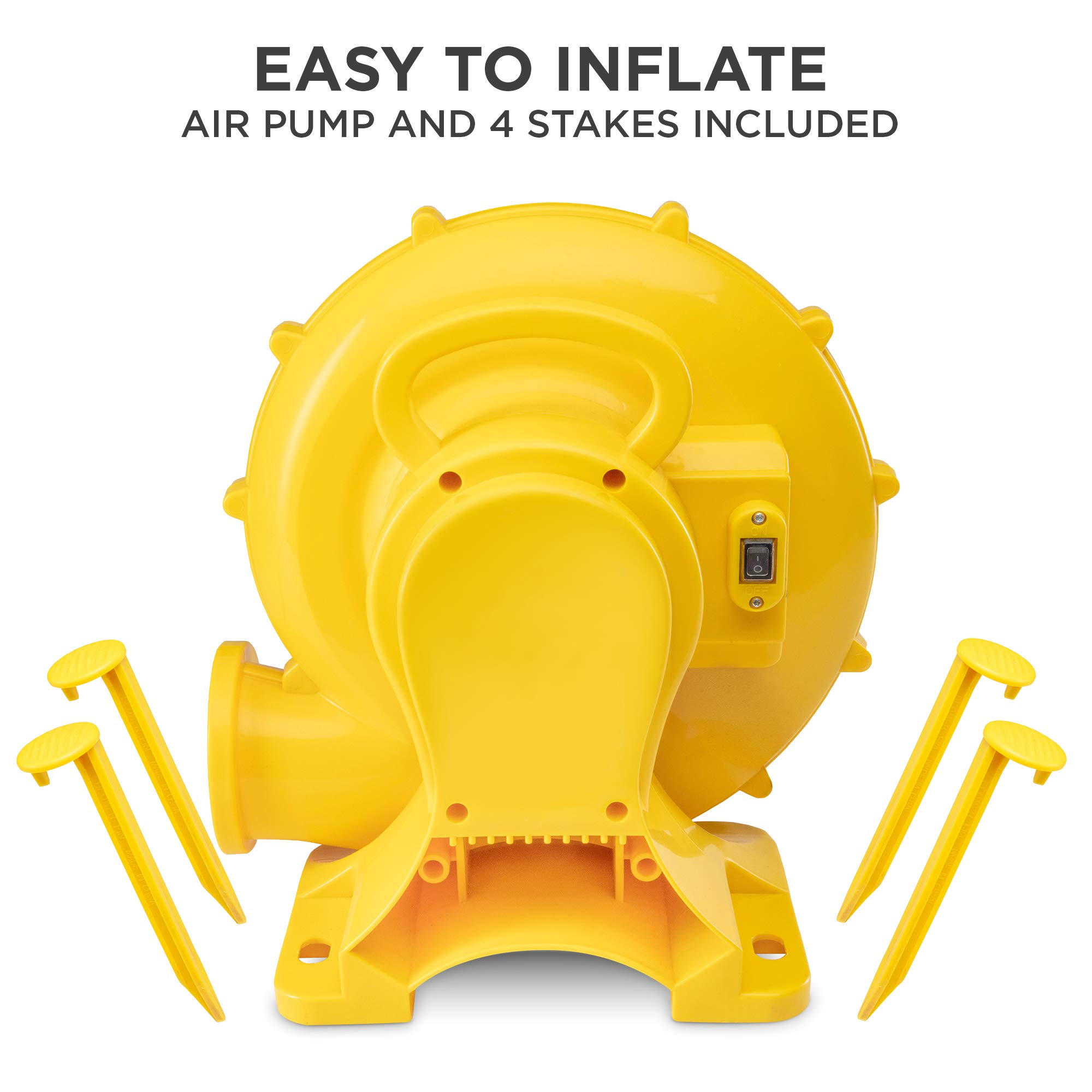 Sunny & Fun Mega Climb N’ Go Inflatable Water Slide Park – Heavy-Duty for Outdoor Fun - Climbing Wall, 2 Slides, Splash & Deep Pool – Easy to Set Up & Inflate with Included Air Pump & Carrying Case
