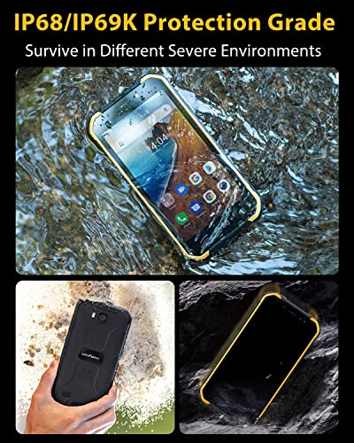 Ulefone Rugged Phones Unlocked, Armor X6 Pro IP68/69K Dustproof Waterproof Smartphone, 8GB+32GB, Android 12, 5.0 inches, 13MP + 5MP, NFC, Custom Key, Gloves Mode, Face Unlock, US Version (Black)