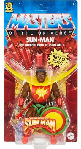 Masters of the Universe Origins Toy, Sun-Man 5.5-in Action Figure Collectible, 16 Movable Joints, Accessories