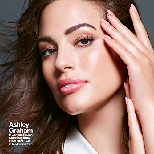 REVLON ColorStay Brow Fiber Filler, Longwearing & Volumizing Waterproof Eyebrow Gel, 305 Dark Brown, 0.23 fl. oz.