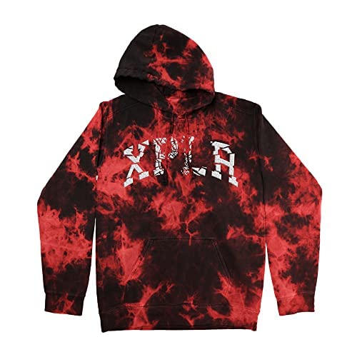 LSPWAFAEF XPLR Shatter Red Tie Dye Pullover Hoodies Suit Unisex Casual Fashion Sweatshirt (Pants,Small)