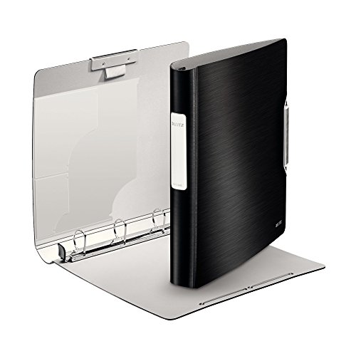 Leitz 4 Ring Binder, Holds up to 280 Sheets, Style Range, 52 mm Spine, 42450094 - A4, Satin Black