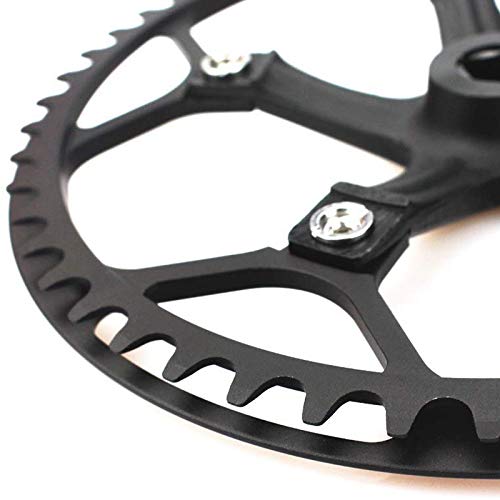 Single Speed Crankset 53T 170mm Crankarms Folding Bike Crankset with Protective Cover for Bike Road Bicycle
