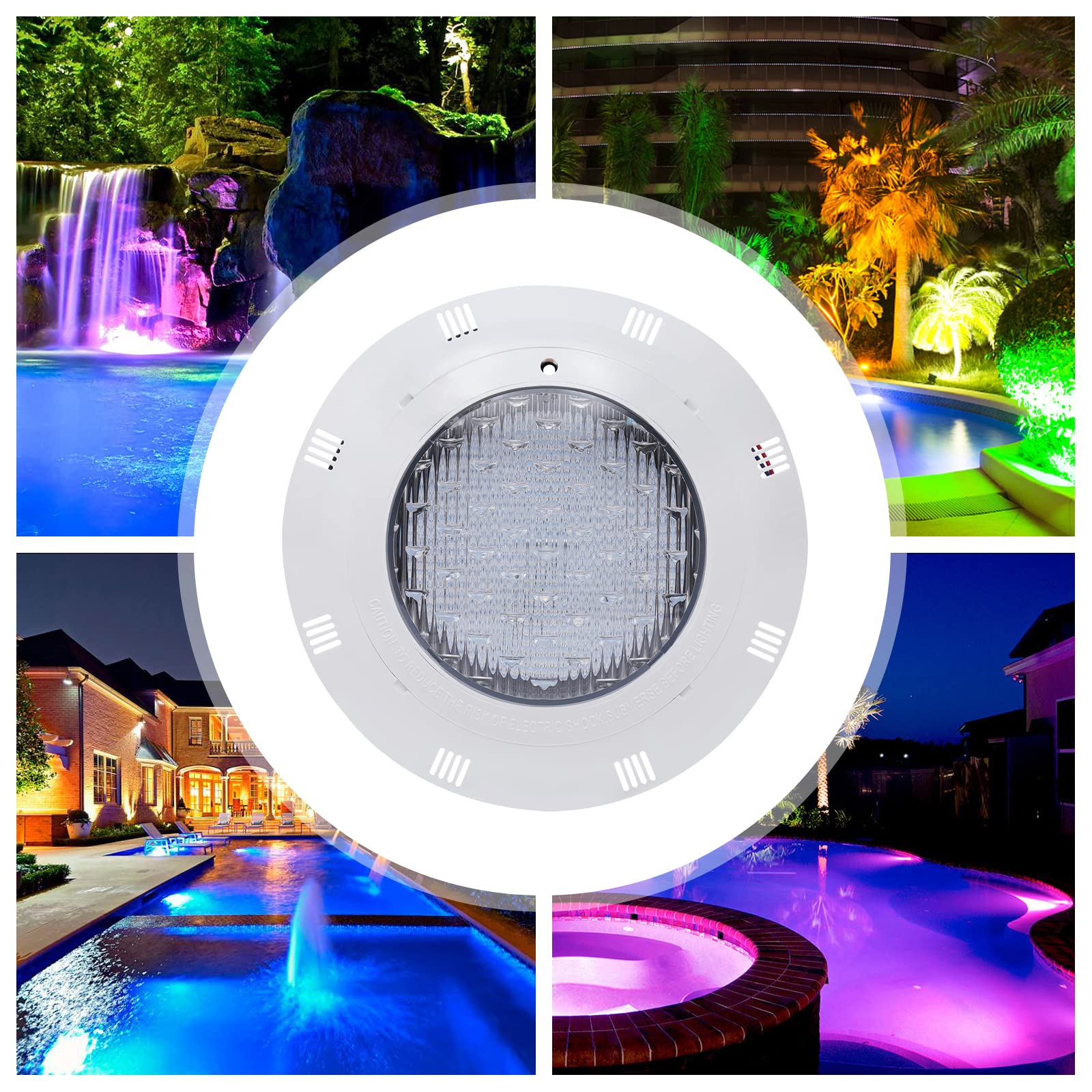 ZHFEISY 11.6" Submersible Led Light, 12V 45W Color Change Led Pool Light Pond Light Underwater Light - 7Colors + 2Color Change Modes RGB Led Pool Lights for Inground Pool w/RC IP68 Waterproof
