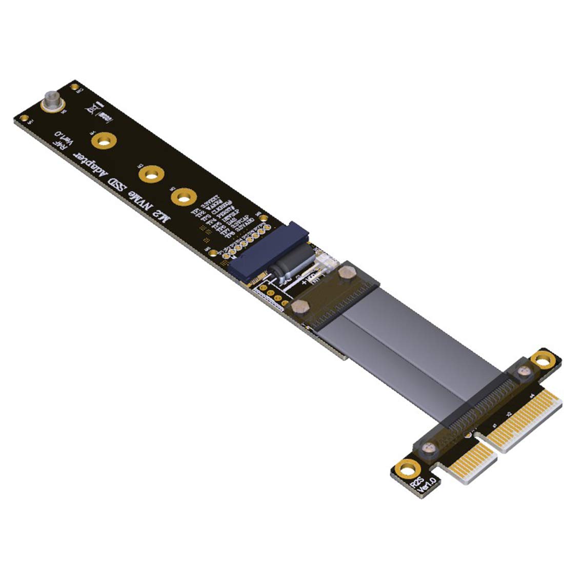 XT-XINTE Extension Cable R44S/R24SF M.2 for NVMe SSD Solid State Drive Riser Card M2 to PCI Express 3.0 X4 PCIE Full Speed 32G/BPS (R24SF 10CM)
