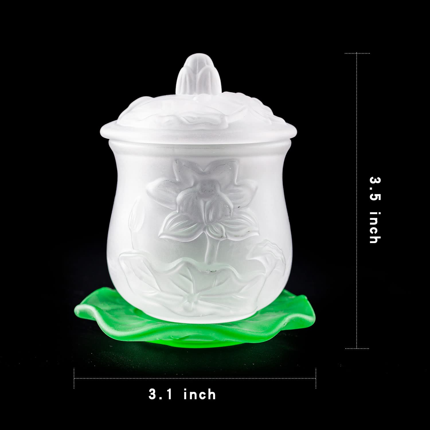 QINLANG 1pc White Glass Altar Cup, Buddha Water Cup, Offering Cup for Altar, Buddhist Supplies
