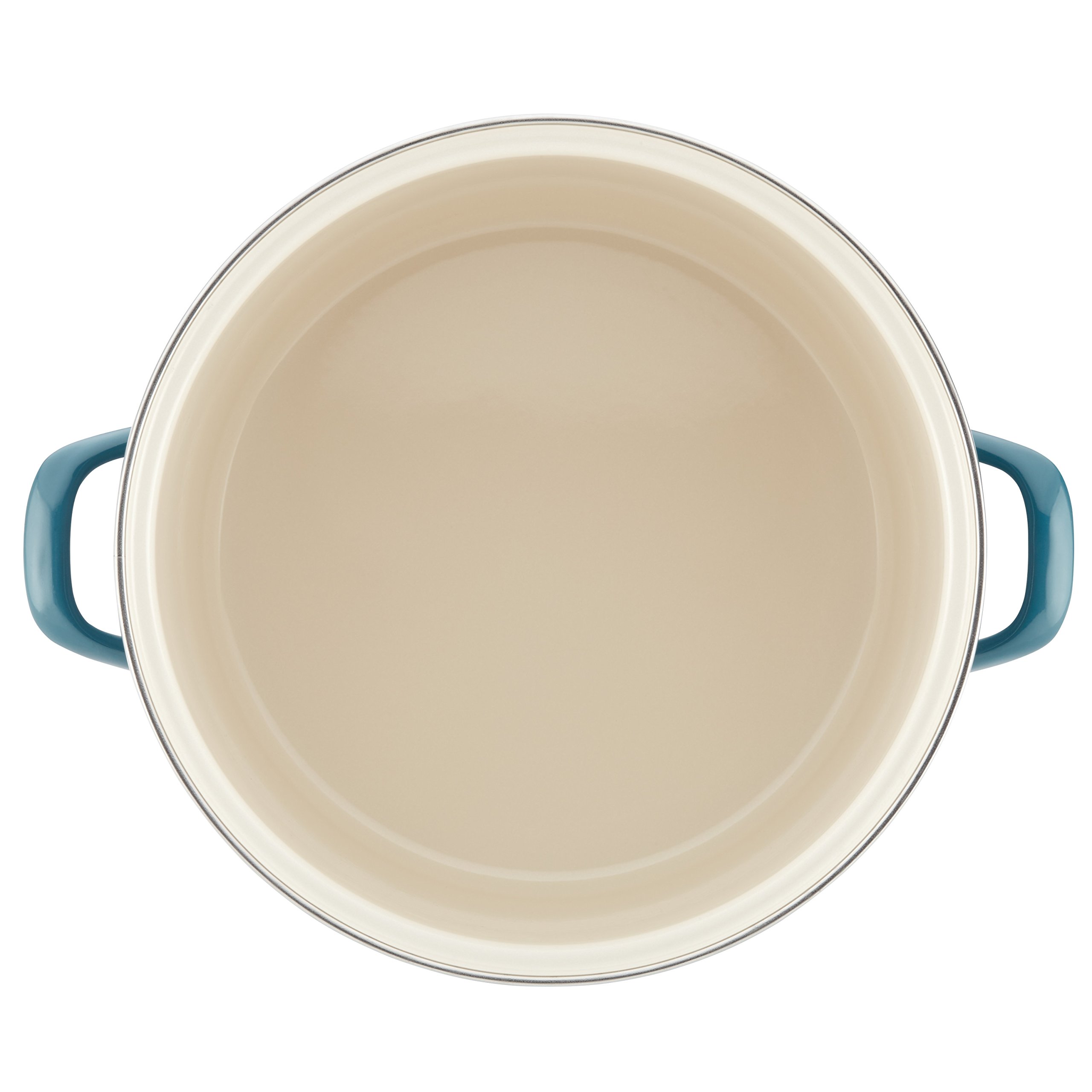 Rachael Ray Enamel on Steel Stock Pot/Stockpot with Lid, 12 Quart, Marine Blue