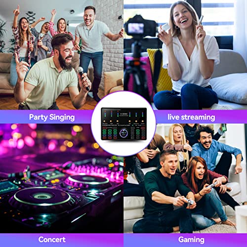 Podcast Equipment Bundle, Condenser Microphone Kit with Live Sound Card and Adjustable Mic Stand for Studio Recording Vocals, Voice Overs, Streaming Broadcast and YouTube Videos