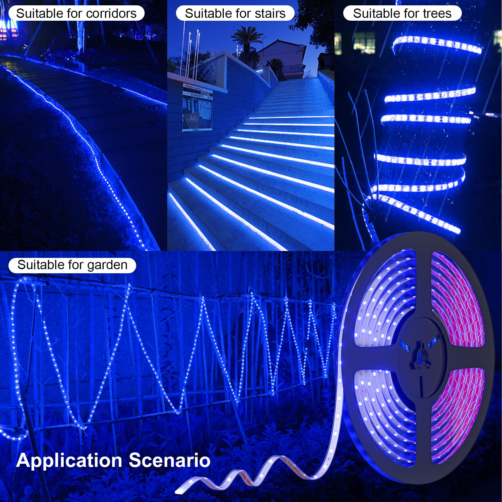 MIHEAL 98.4FT/30M,RGB LED Light Strip LEDs Bright 5050 SMD Color Changing LED Strip Lights Flexible Tape Light Kit with 44 Keys IR Remote Controller for Kitchen Home Party …