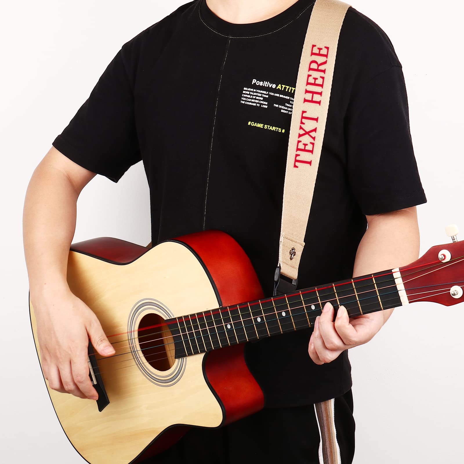 Sinseike Personalized Embroidered Guitar Strap (black)