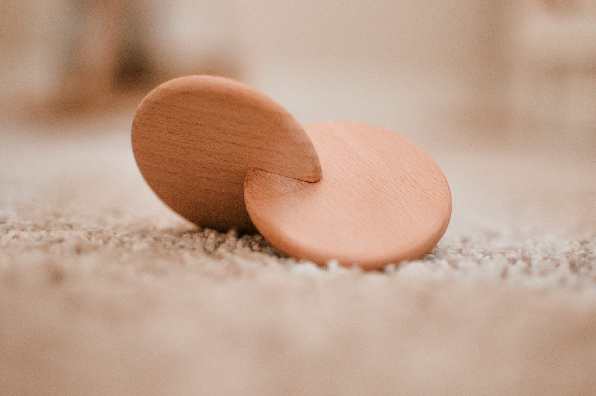 Neka Montessori Interlocking Discs Essential Wooden Toy Infant Teether Toddler Development Child Natural Baby Finger Grasping