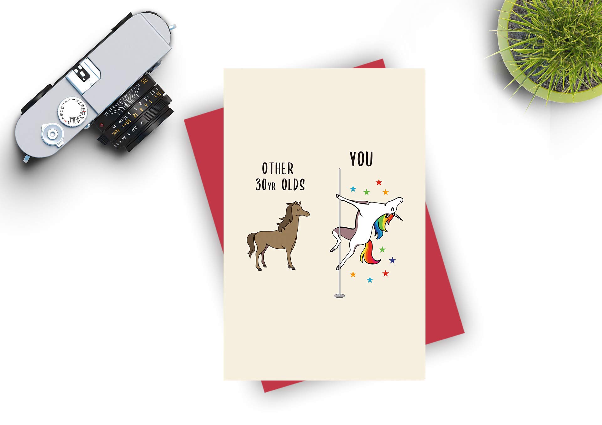 Kirynurd Unicorn Birthday Card, 30th Birthday Card For Men Women, Funny 30 Year Old Card, Pole Dancing Unicorn