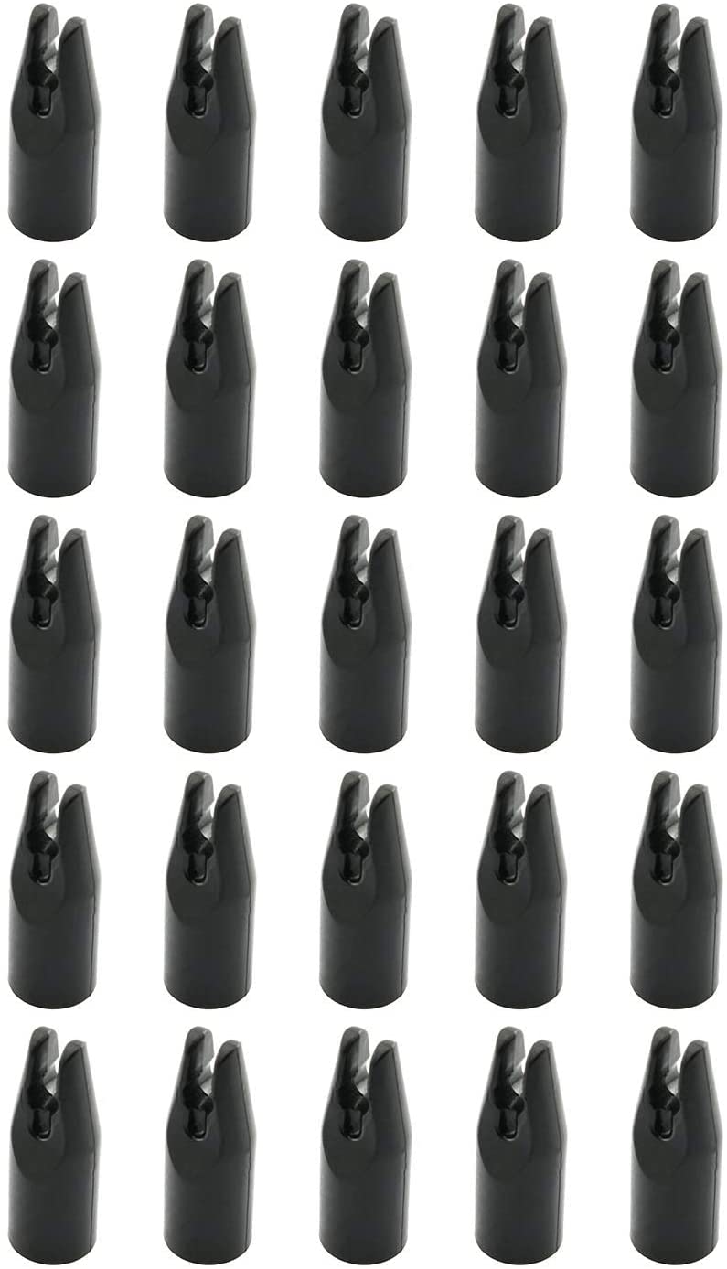 PSCCO 25pcs Arrow Nocks Archery Hunting Compound Bow Arrow Tail Plastic Accessories for 8mm Arrows