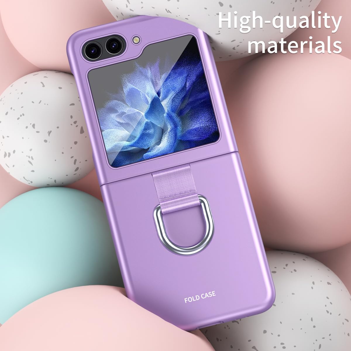 Kowauri for Samsung Galaxy Z Flip 5 5G Case with Ring,Slim Anti-Fall Shockproof Protective Phone Cover Case for Samsung Galaxy Z Flip 5 5G 2023 (Purple)